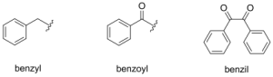 Difference between Phenyl, Phenylene, Phenol, Benzyl, Benzil, Benzoyl ...
